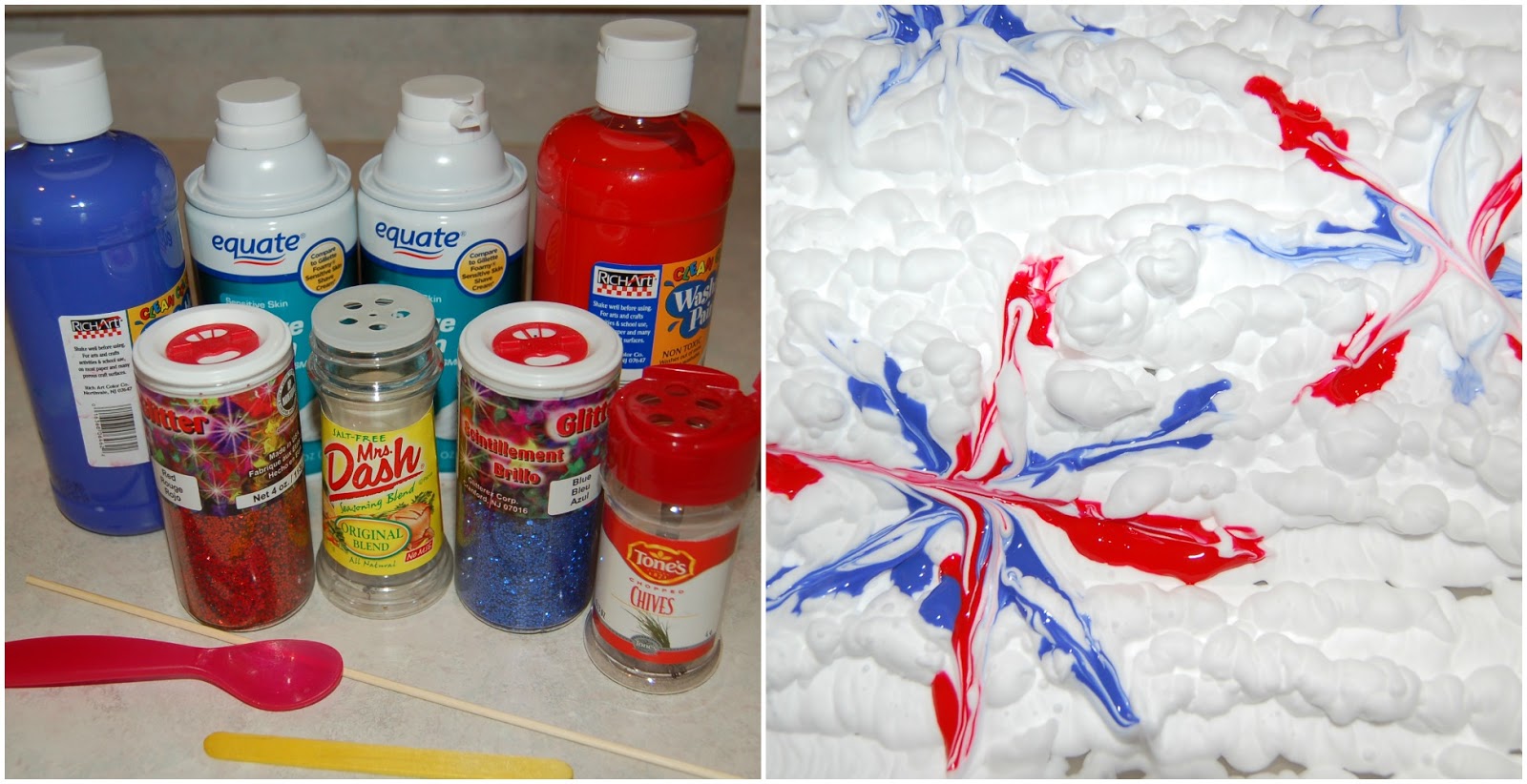 Encourage. Play. Learn.: Red, White & Blue Shaving Cream