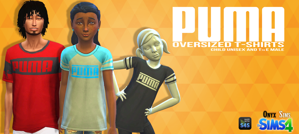 TS4 - Baggy Puma Shirts - Onyx Sims