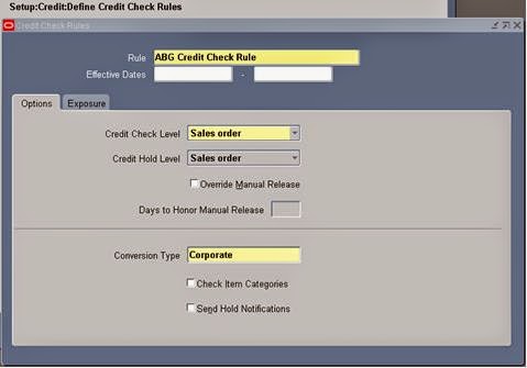 Oracle Applications: Oracle Order Management Credit Check/Exposure