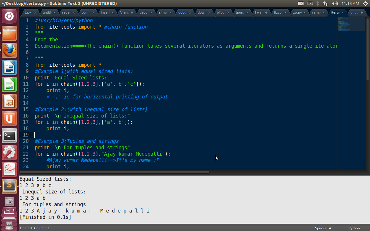 Python My Notes Itertools Chain Function