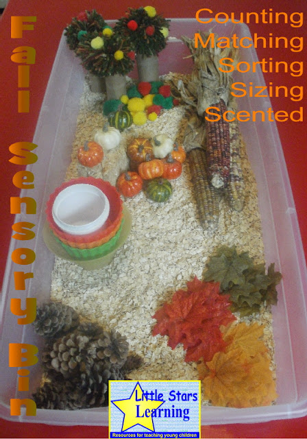 Little Stars Learning: Autumn / Fall Sensory Bin with Learning Activities