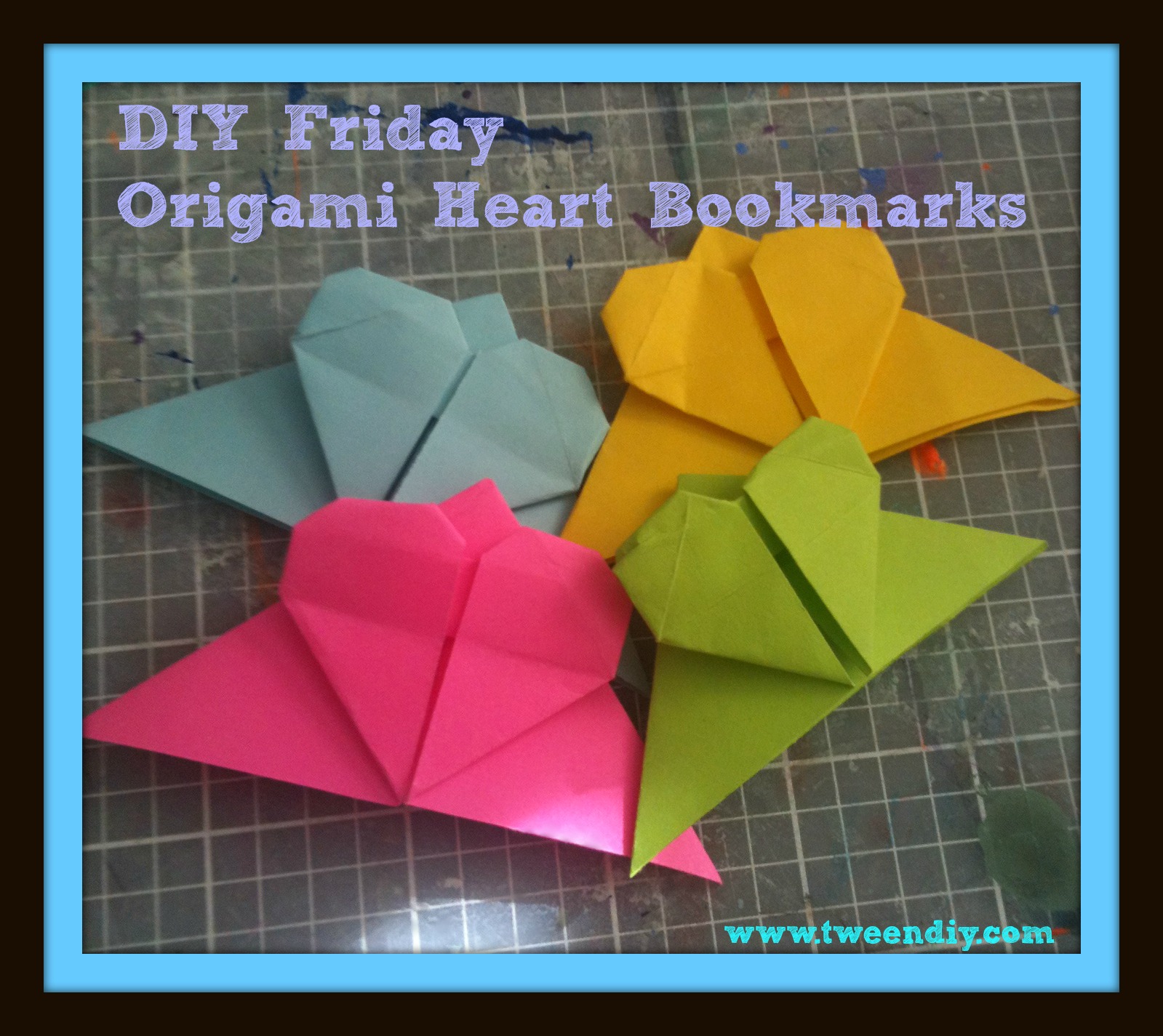 tween diy: Origami Heart Corner Bookmark