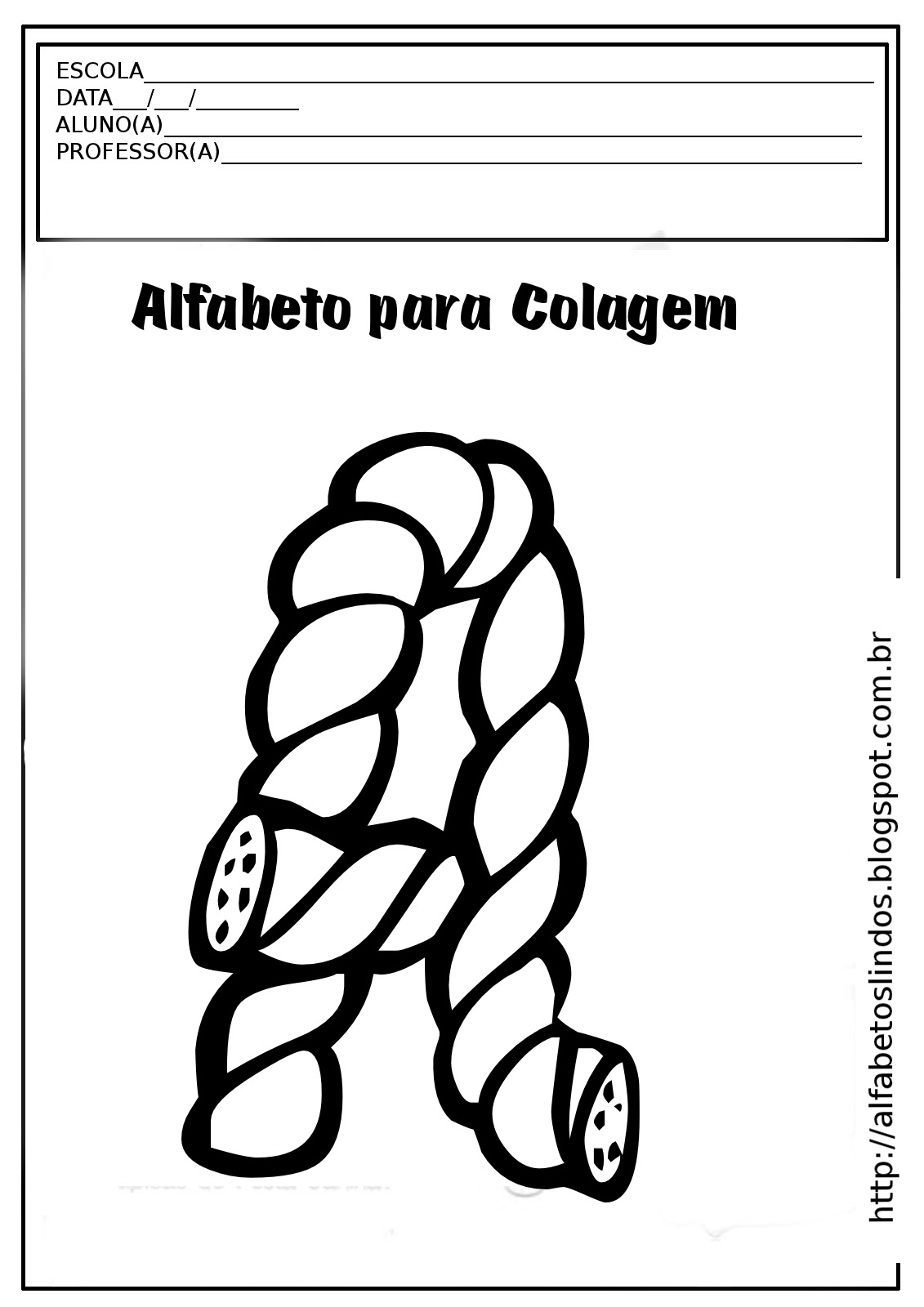 Atividade: Alfabeto para fazer colagem com a fonte AlphaRope.-ESPAÇO ...