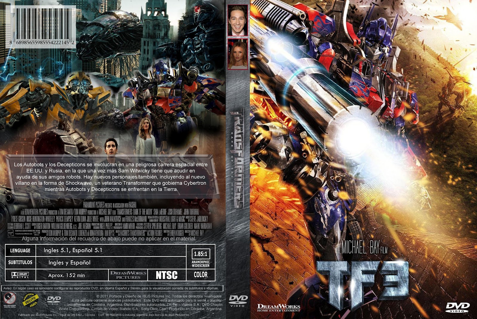 caratulas de peliculas: TRANSFORMER 3