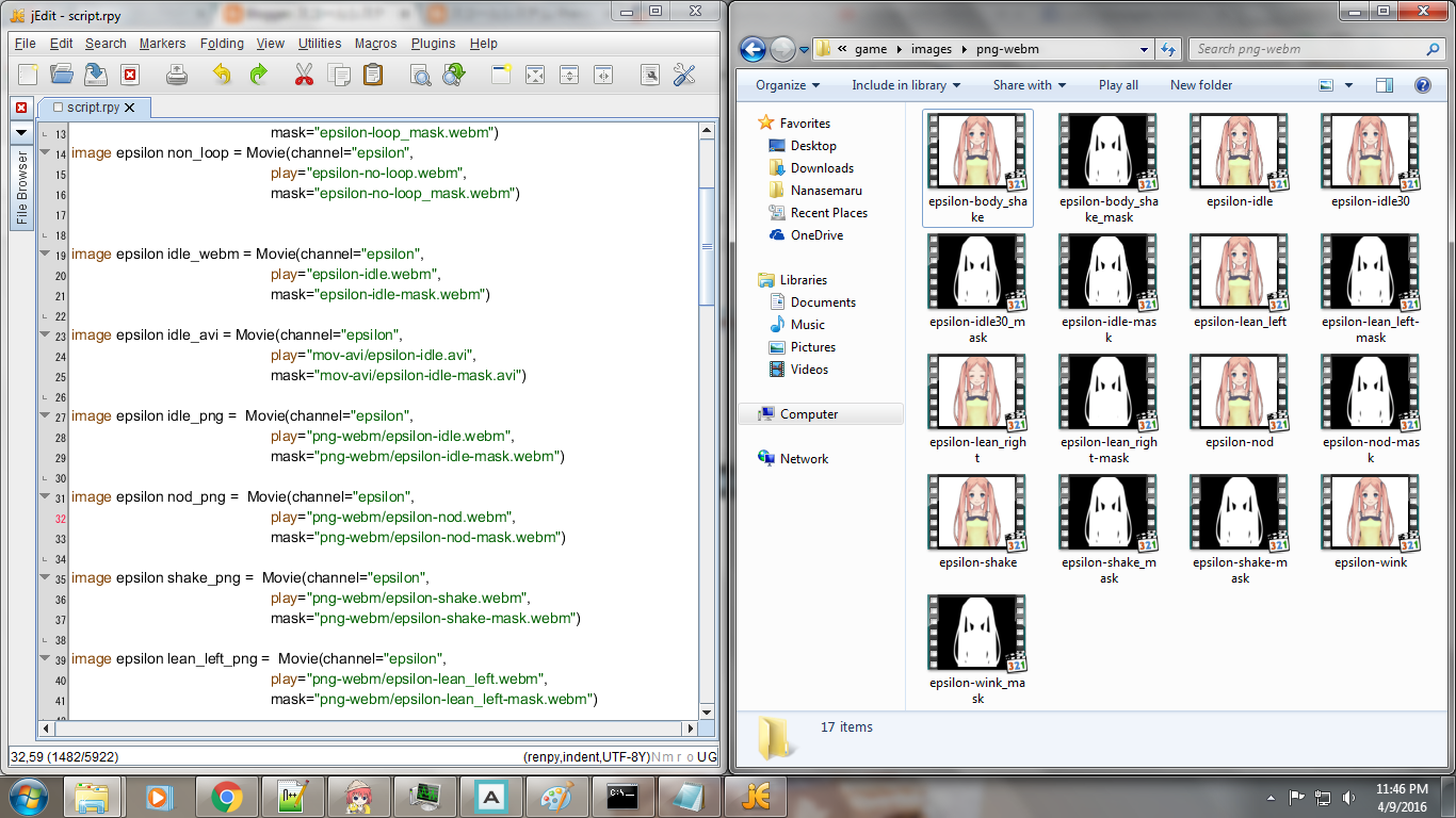 Squall Systems: Using Ren'Py's Movie Sprites Ft. Live2D, Part 1 and Part 2