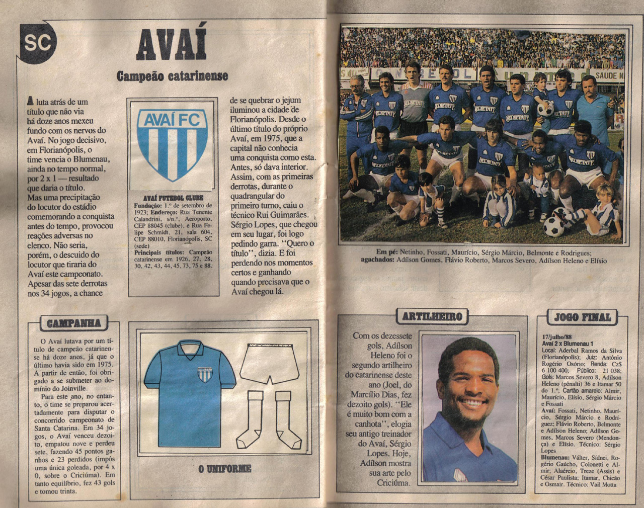 Botões para Sempre: Avaí Futebol Clube (SC) 1977