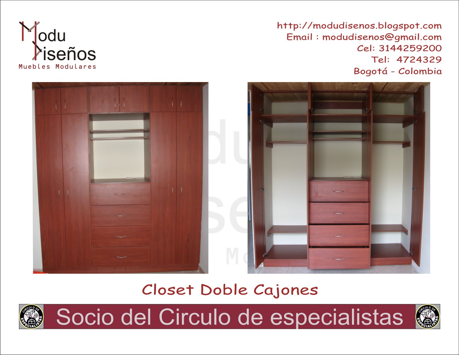 ModuDiseños: Closet Doble Cajones