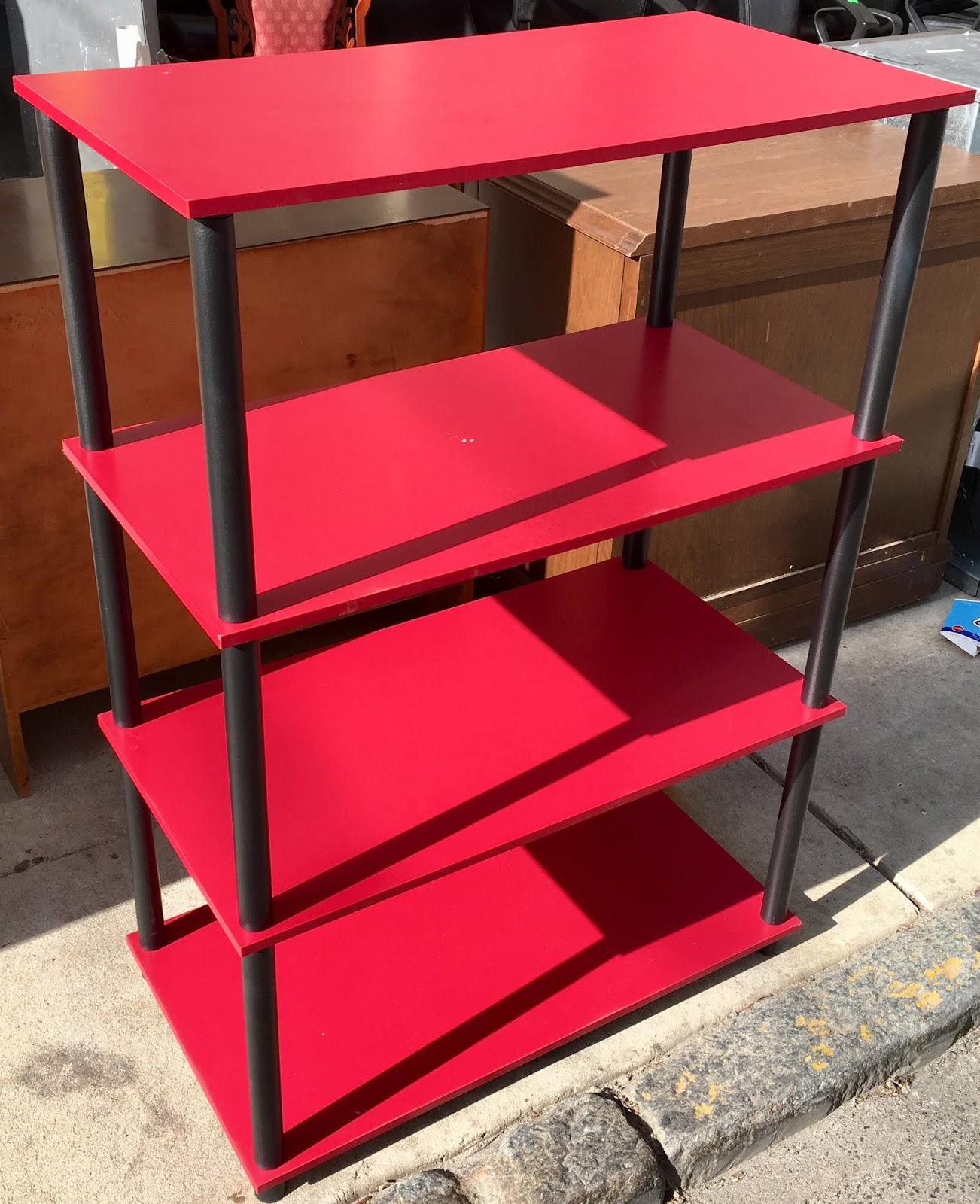 Uhuru Furniture & Collectibles: Red & Black Open Shelf - $15 SOLD