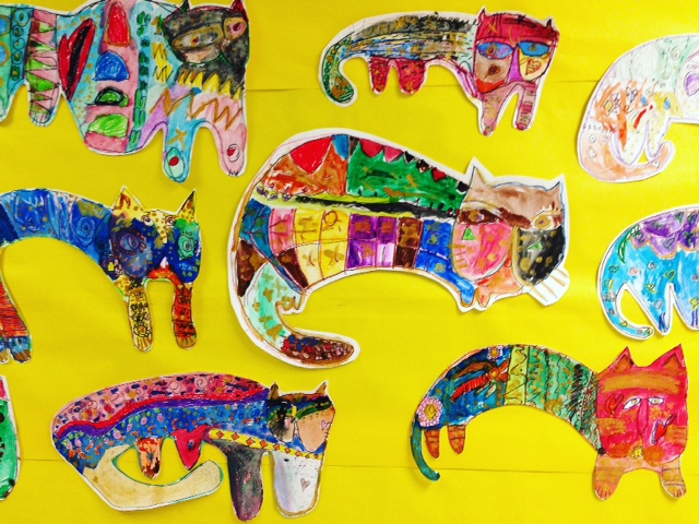 ashcanworks: Laurel Burch Line Pattern Cats