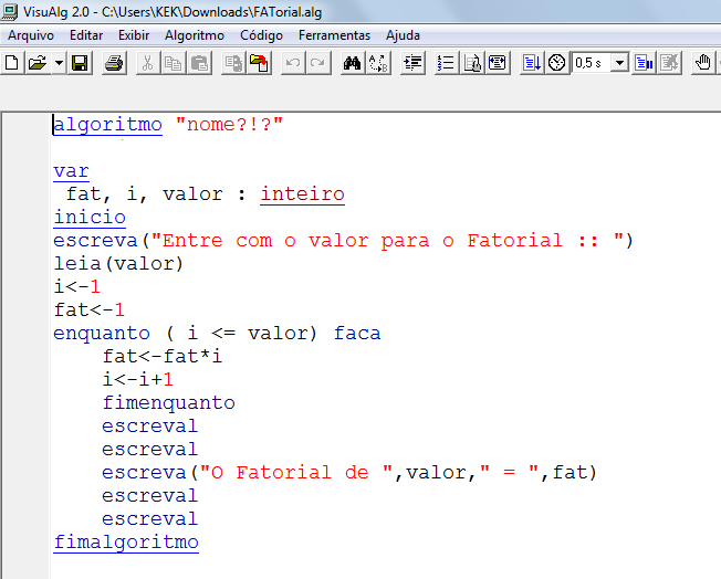 Universo Técnico: VisuAlg: Looping Enquanto