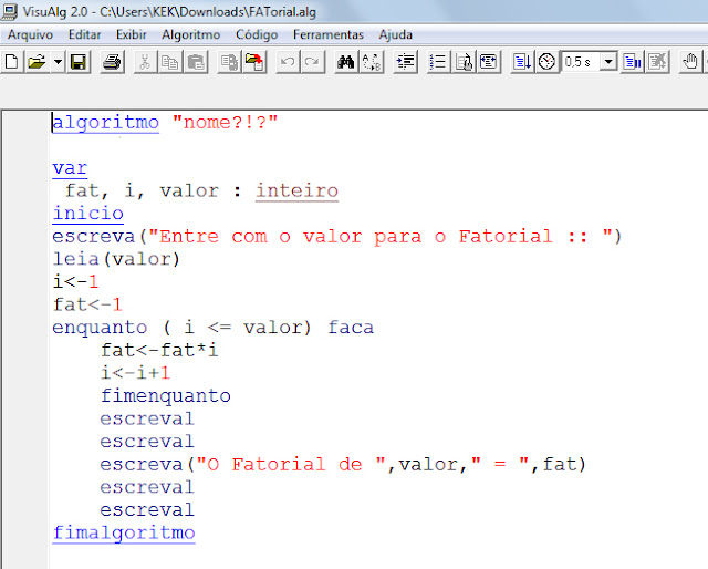 Universo Técnico: VisuAlg: Looping Enquanto
