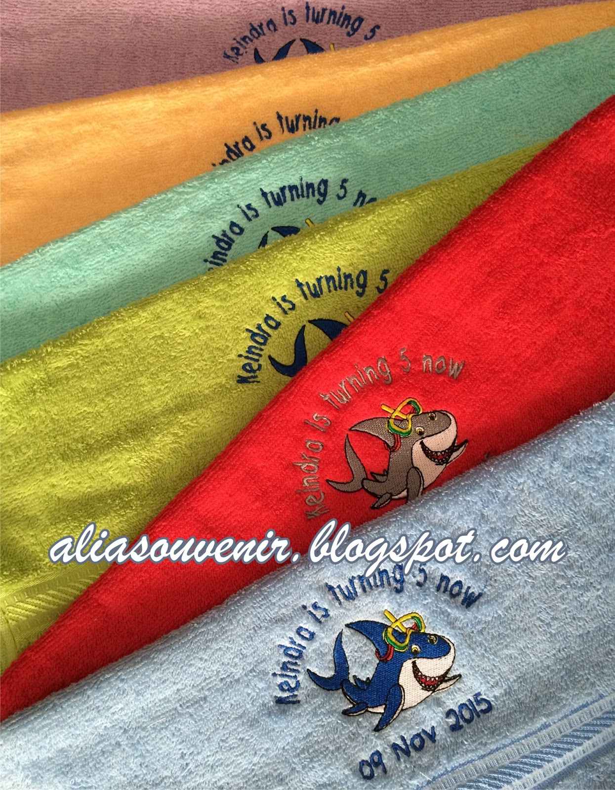 Souvenir Handuk 50x100 Dengan Design Bordir Acara Anak