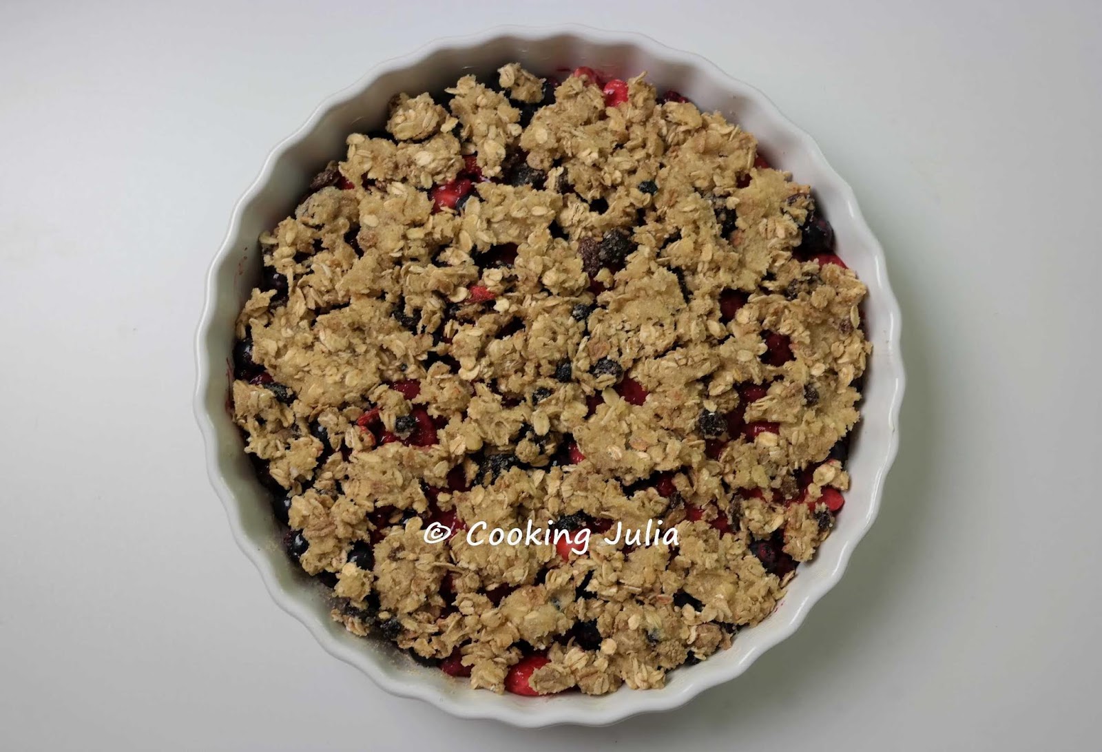 COOKING JULIA : CRUMBLE DE FRUITS ROUGES AU MUESLI