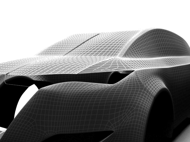 Wireframe 3d model - Desing Car Fuul Time