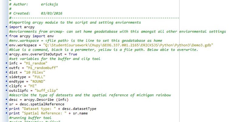 Geographic Information Systems Two Geography 337 Python Scripting One An Introduciton To 