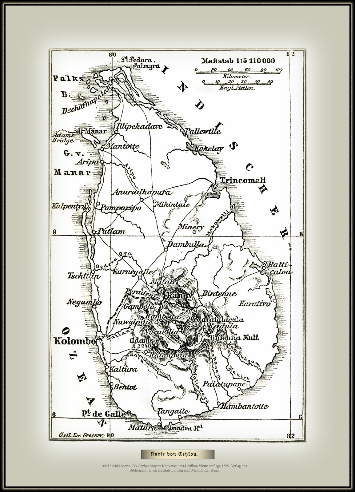 Ceylon - Meyers Konversations-Lexikon Vierte Auflage 1889. s0913 6485 ...