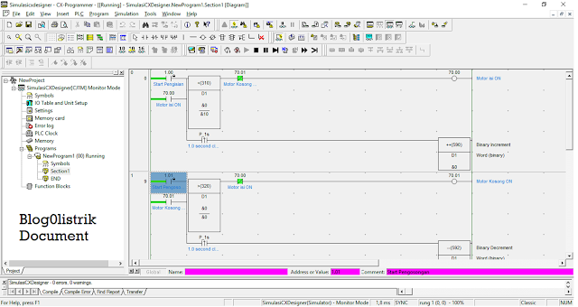 Cara Simulasi Program PLC dengan CX-Designer – Blog0listrik