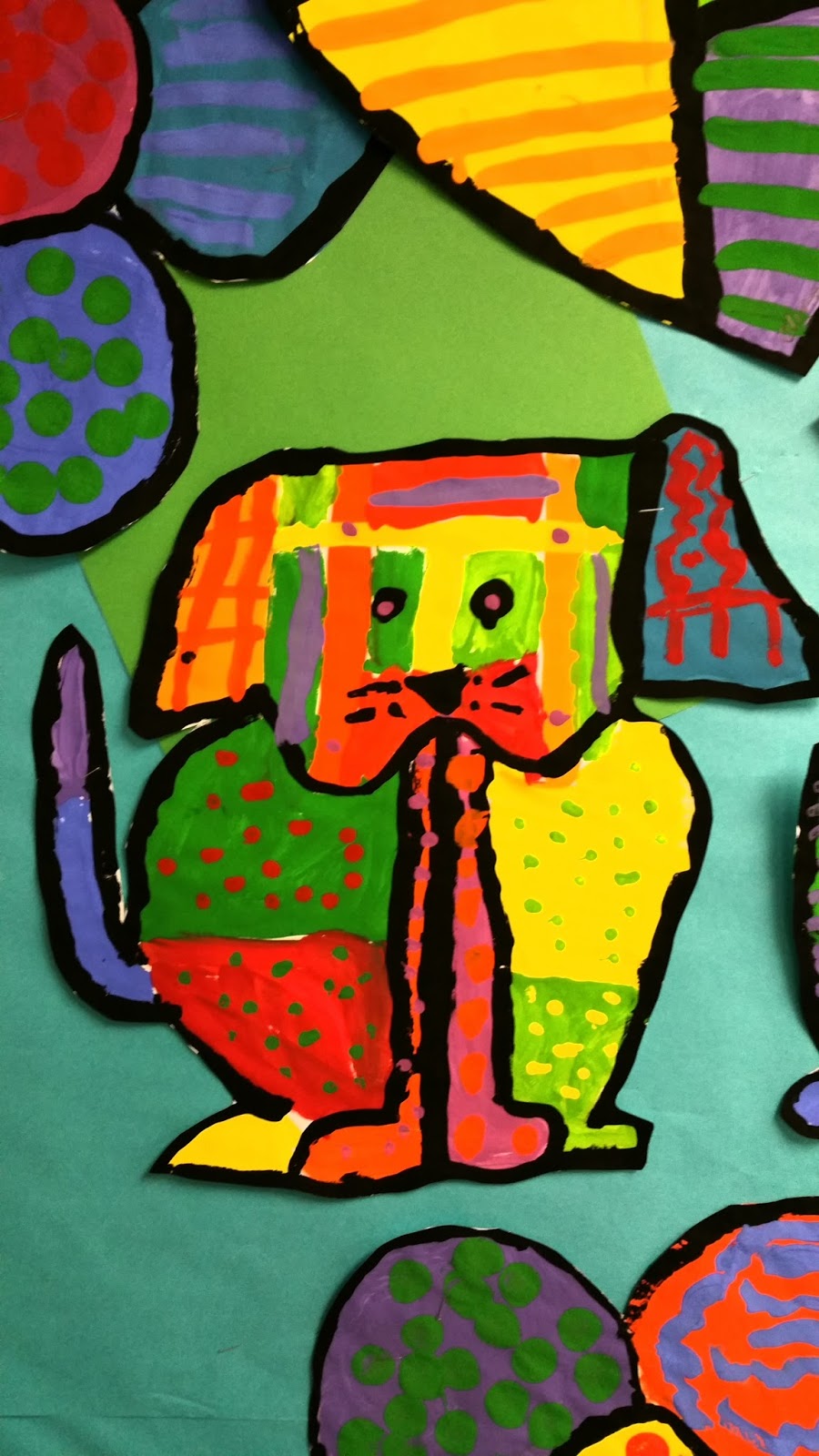 Paintbrush Rocket: 2nd Grade Romero Britto Cats and Dogs!