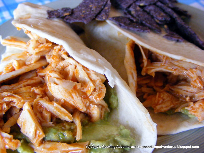 Buffalo Chicken and Guacamole Wraps