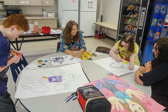 We Care Arts: Students are Falling into Space Self Portrait