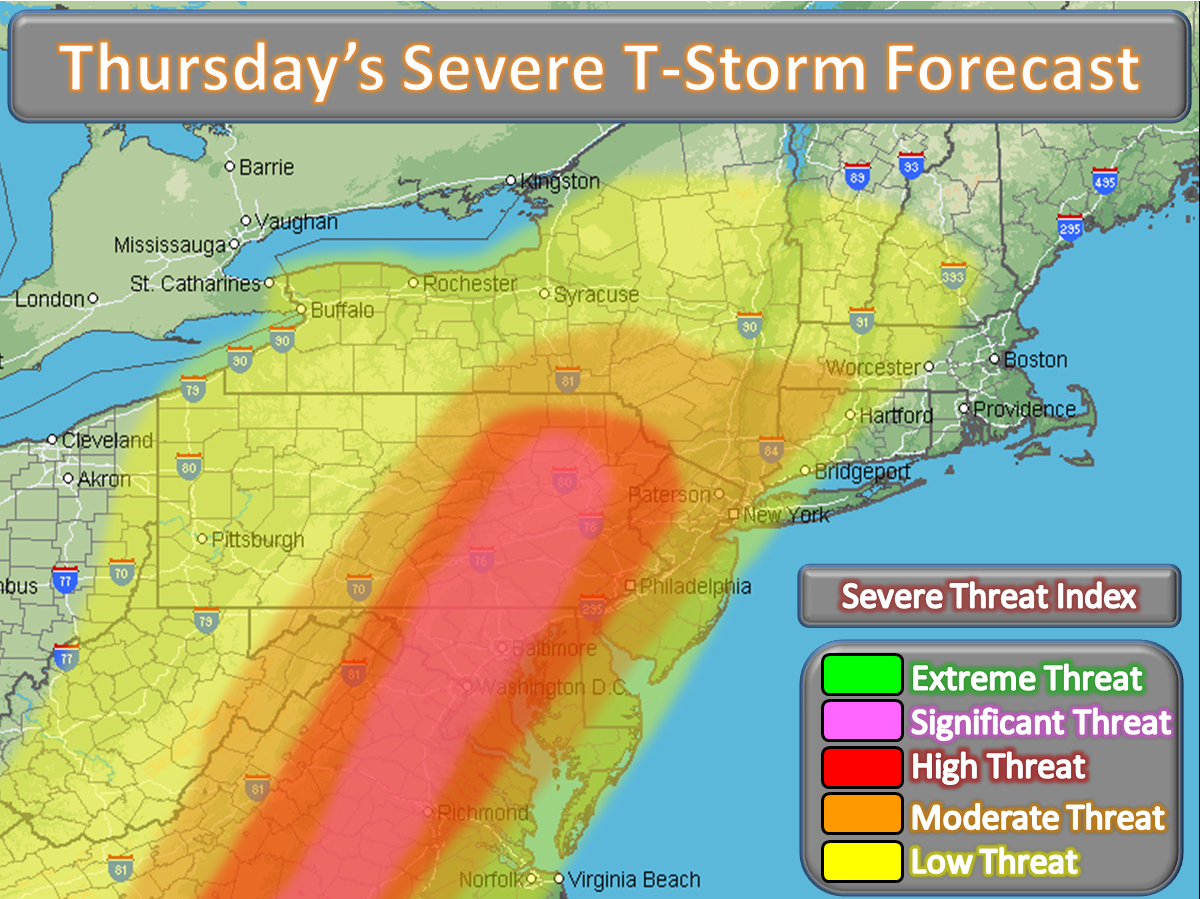 Northeast Weather Action: Today's New Severe Thunderstorm Threats Forecast