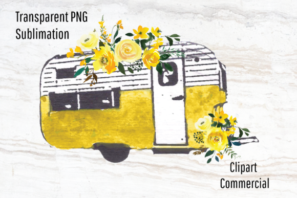 Retro Camper, Vintage Trailer Clipart