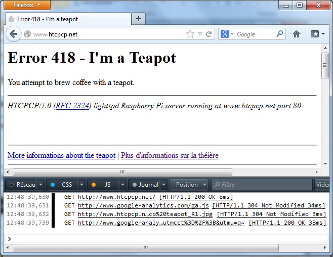 Erreur 418 - Je suis une théière.: janvier 2013