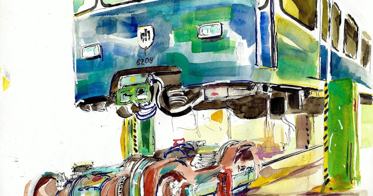 Urban Sketchers Munich : 2016/08 - MVG - Wartung einer U-Bahn - Subway ...