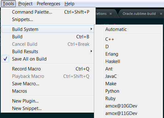 Amox Oracle Execute Sql Plus Scripts From Sublime Text 2