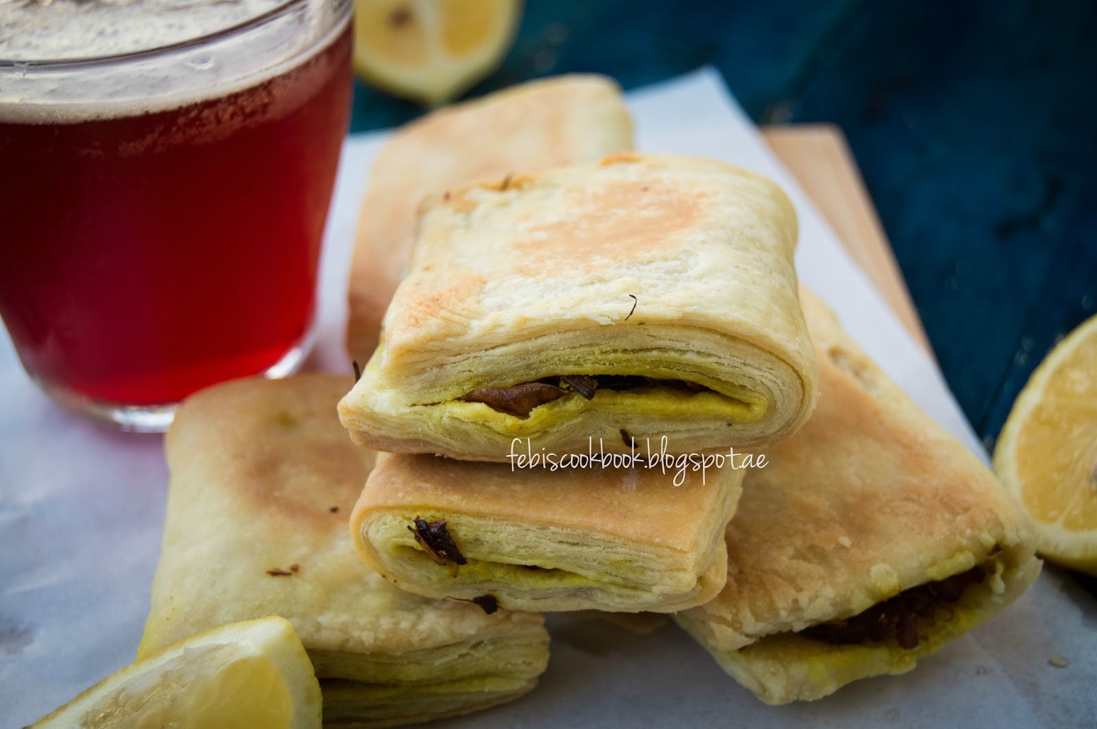 Home made puffs with home made puff pastry sheets