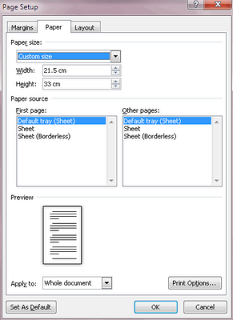Tips n Trick Typing in Microsoft Word: How to Set the Paper Size in ...