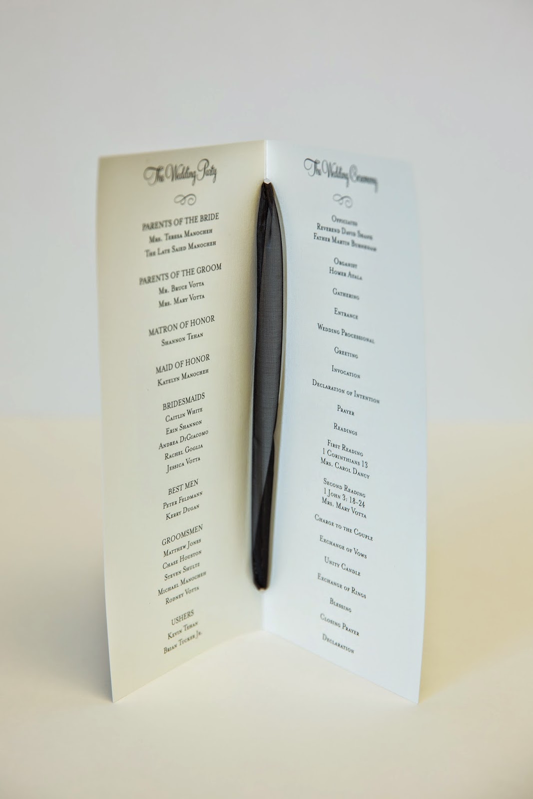 Kindly R.S.V.P. Designs' Blog: Wedding Programs • Church Ceremony