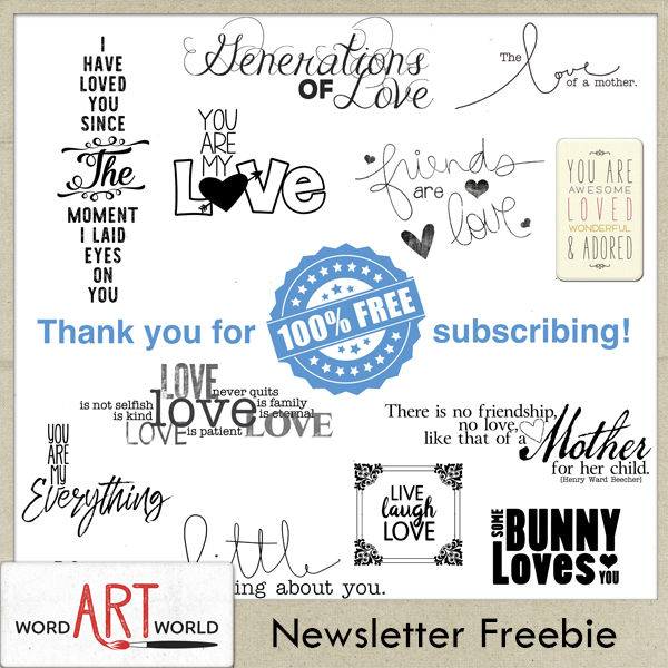 Word Art World: NEW Word Art Packs, NEW Store + NEW Newsletter Freebie!