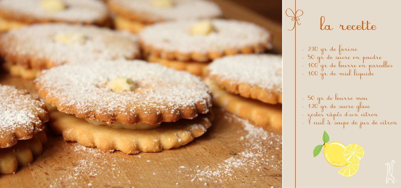 les Girafes: petits biscuits ronds au miel et au citron, une recette ...