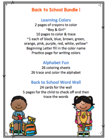 Back to School Bundle 1 *6 printables and 200 pages!* ~ Preschool ...