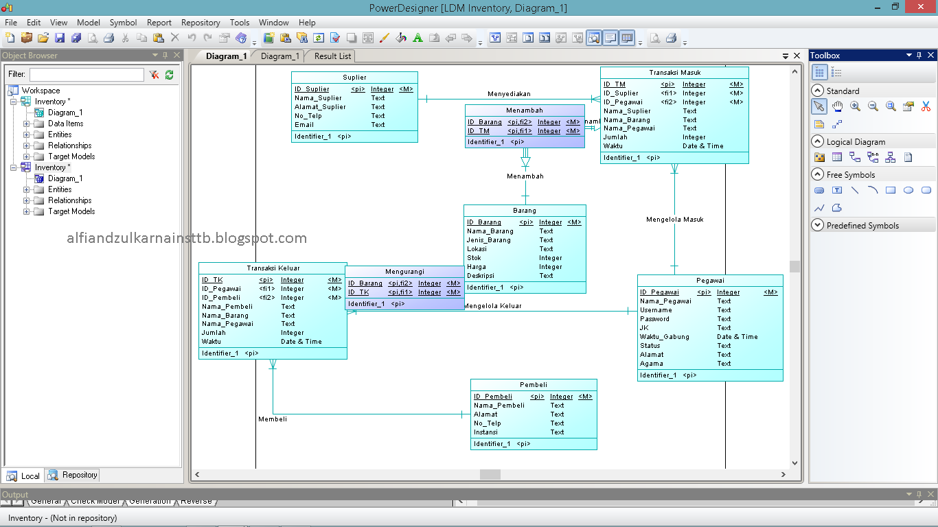 Cara membuat CDM, LDM, PDM lalu di Generate ke Database