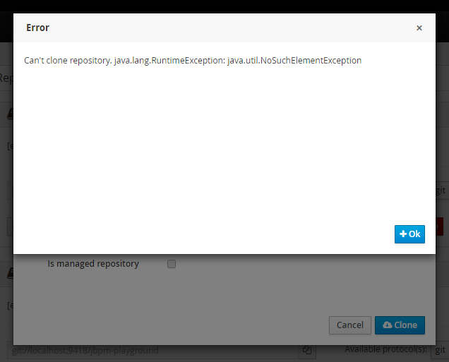 JBPM Jbpm console Clone Repository Can t Clone Repository NoSuchElementException jbpm-jbpm-console-clone-repository-can-t-clone-repository-nosuchelementexception