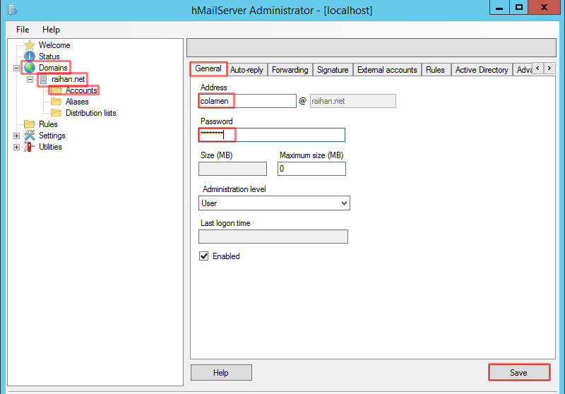 Mail Server (Windows 2012)