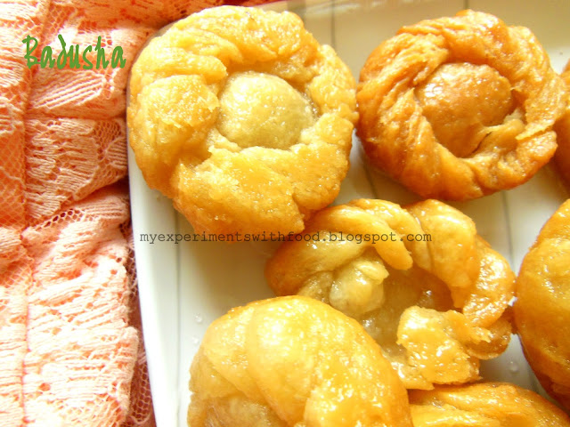 My Experiments With Food: Badusha- A sweet dish..