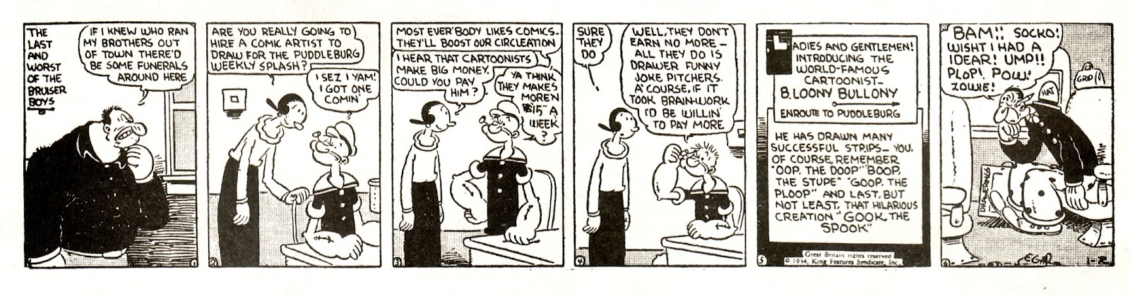 Mike Lynch Cartoons: Segar: POPEYE Hires a Cartoonist 1934
