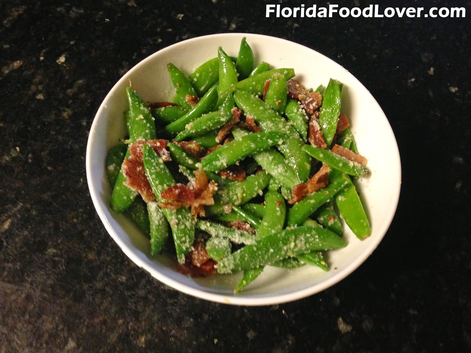 Florida Food Lover: Bacon Parmesan Snap Peas