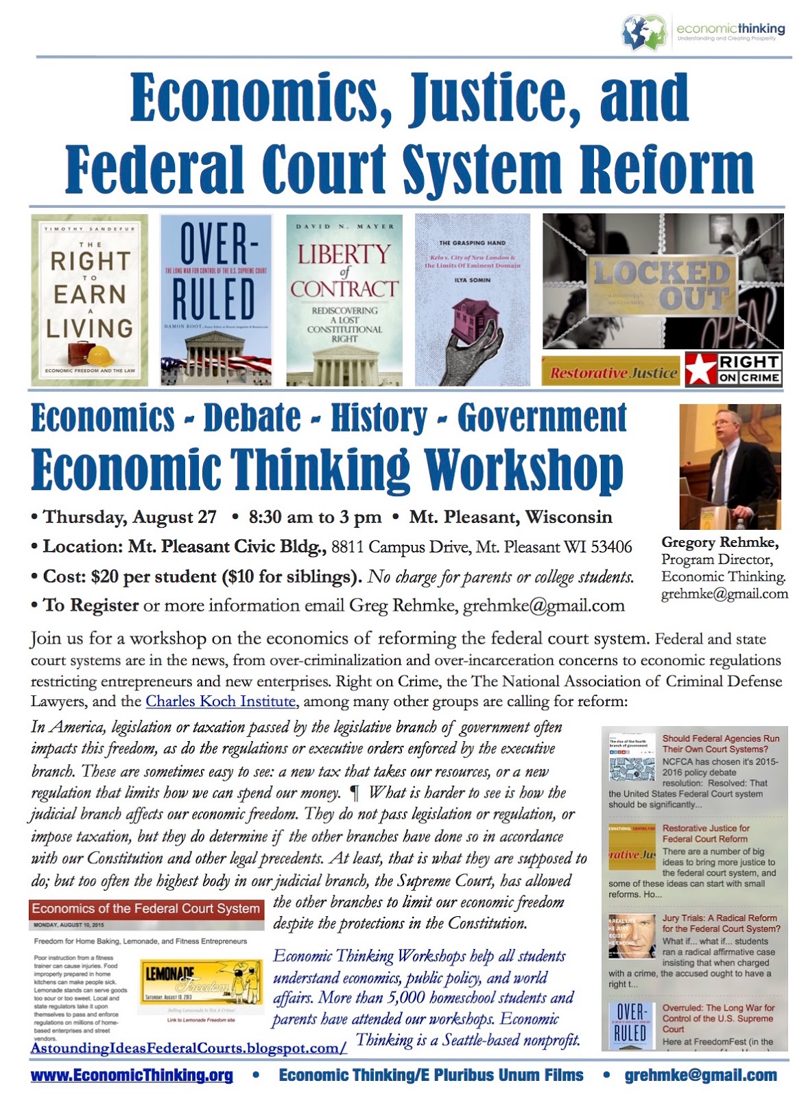 ET Workshop Flyer: Economics, Justice, and Federal Court System Reform ...