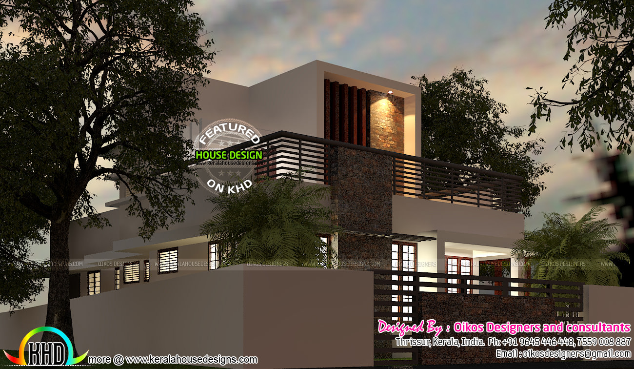 Budget House with Simple and Elegant Contemporary Design - Kerala Home ...