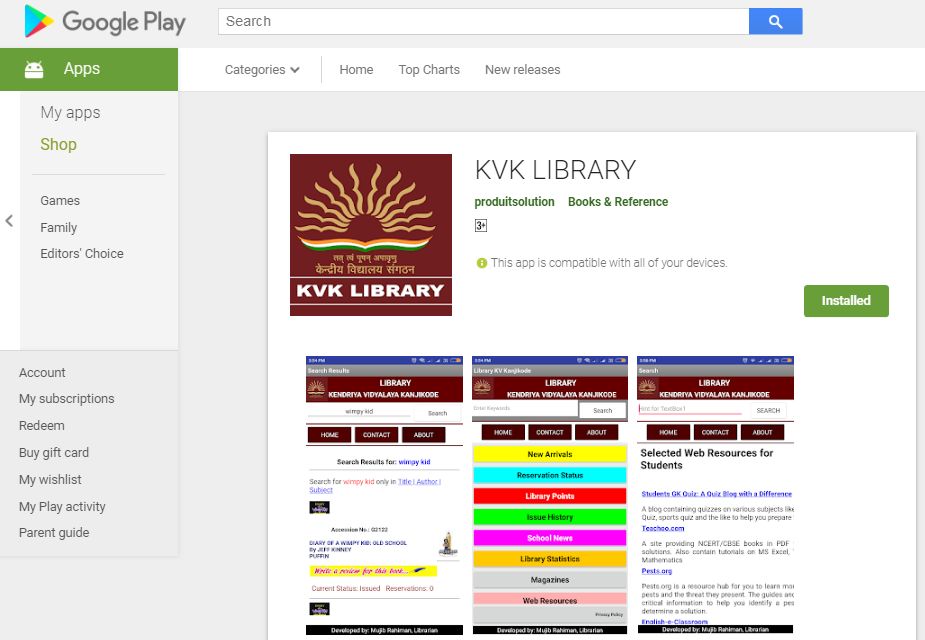 Library App now on Google Play Store - Library - Kendriya Vidyalaya ...
