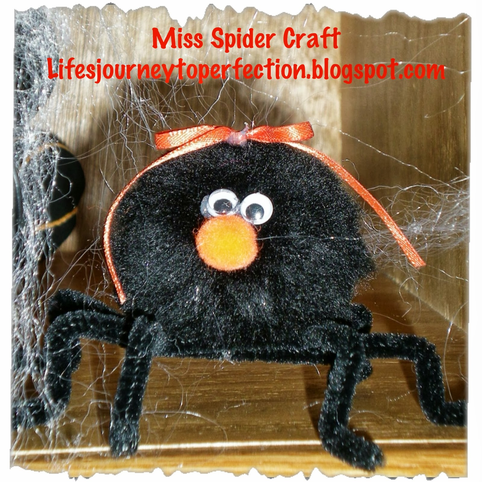 Life's Journey To Perfection: Halloween Craft #3: Cute Pom Pom Spider Craft