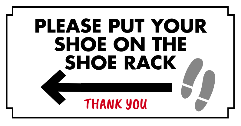 Shoes rack signage - Print Signage Sendiri