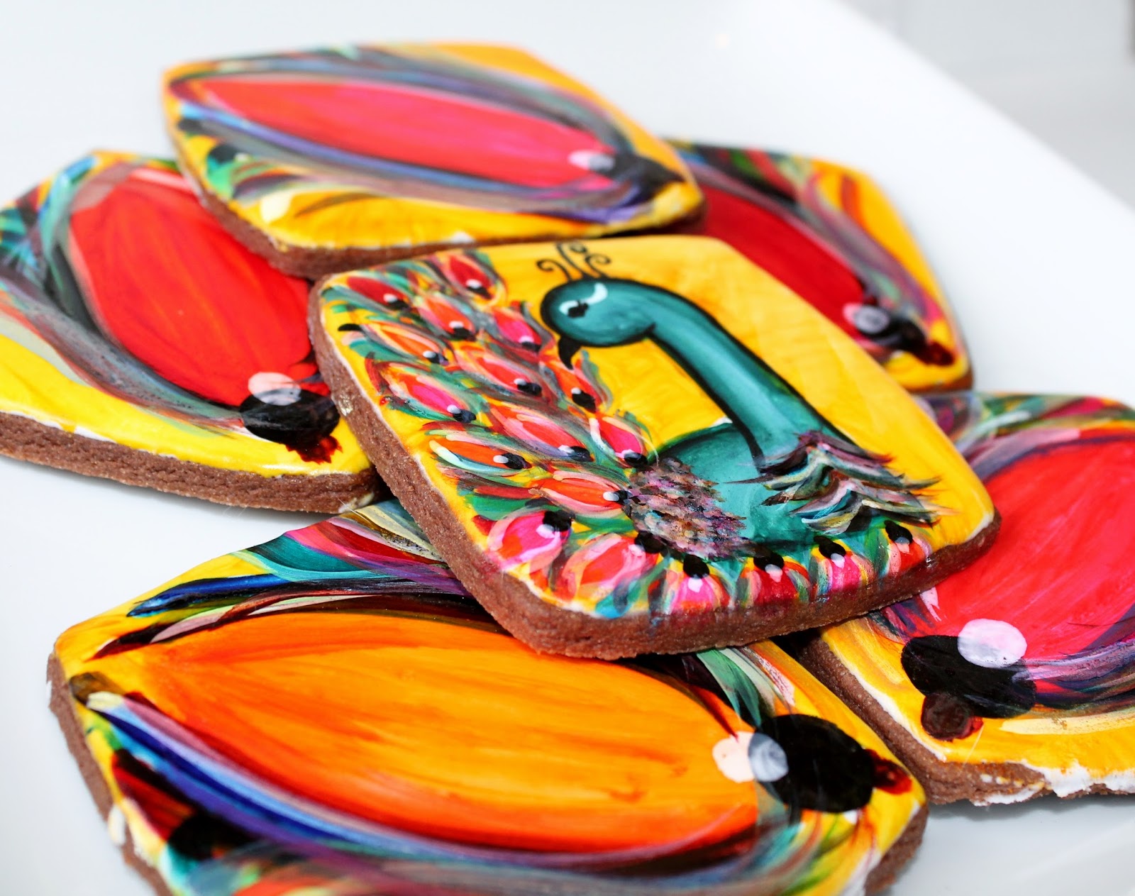 Sweet Melissa's Cookies: Painted Cookies: Fanciful Peacock