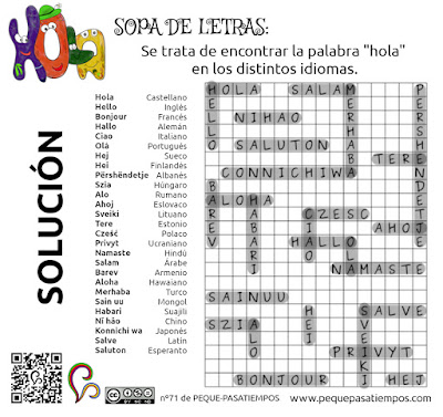 Peque-pasatiempos: Sopas de letras