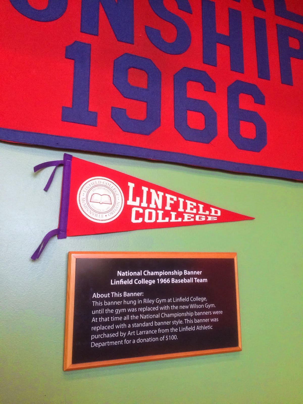 W I L D C A T V I L L E: Linfield Baseball history on display