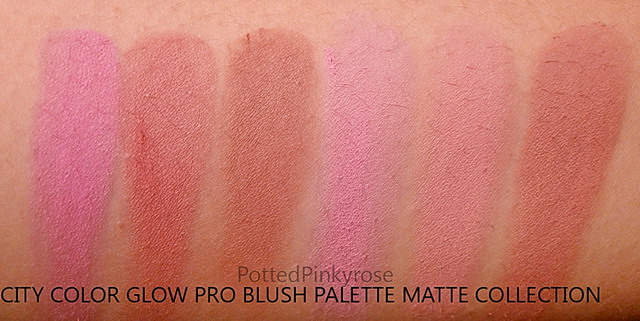 Potted Pinkyrose: City Color Glow Pro Blush Palette Matte Collection Review